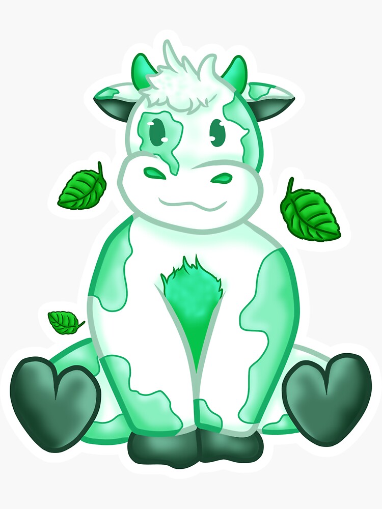 "Mint cow" Sticker for Sale by Sleepy-sloths | Redbubble