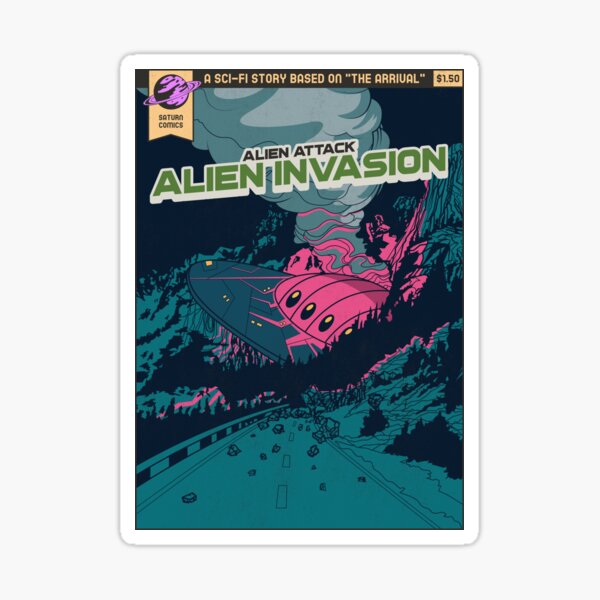 "Alien invasion" Sticker for Sale by A2Z-Creations | Redbubble