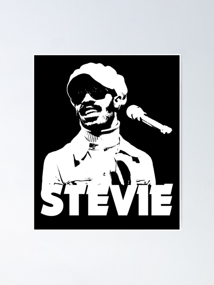 "Stevie Wonder White Stencil" Poster for Sale by ZiemeStevieWon | Redbubble
