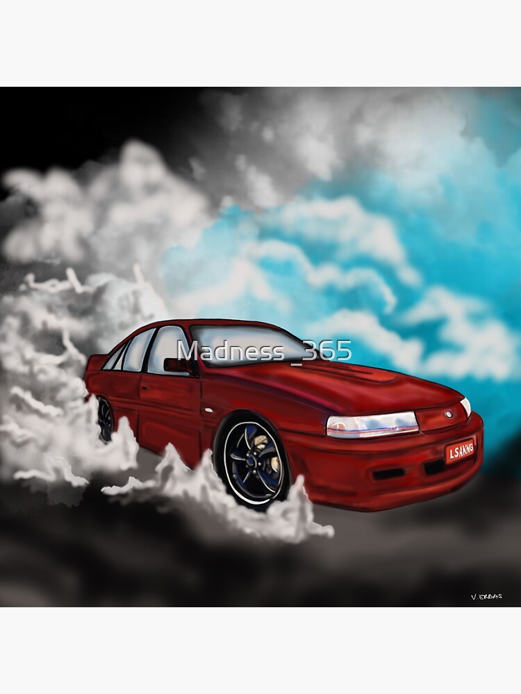 "cherry vn ss holden commodore digital drawing " Sticker for Sale by ...