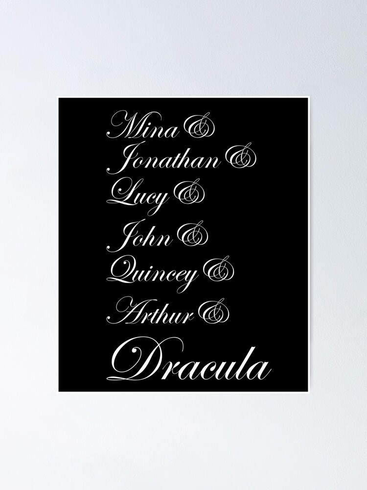 "Dracula Character Names Bram Stoker" Poster by Laniegeddon | Redbubble