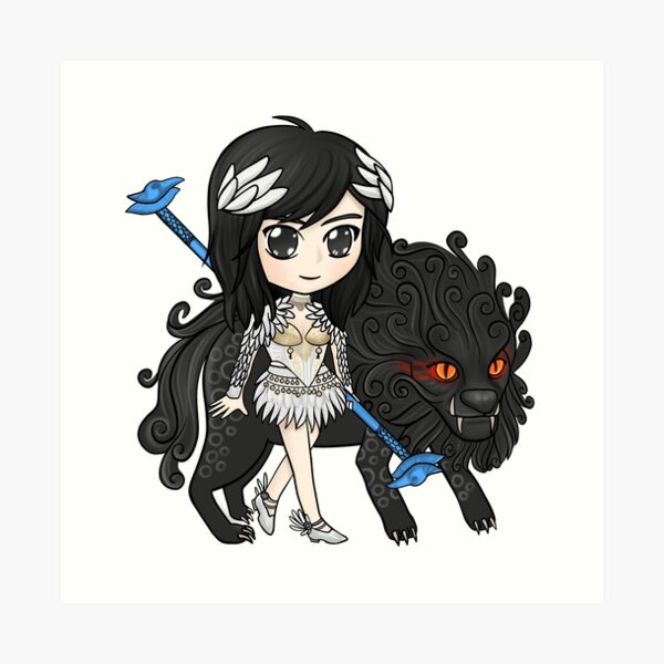 "Cute BDO Tamer costume character hand drawn chibi style." Art Print by ...