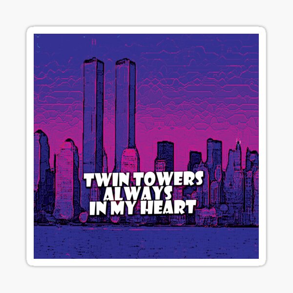 "twin towers, " Sticker for Sale by Abharan | Redbubble