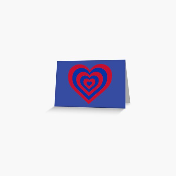 "Red and Blue - Powerpuff Girls Retro Heart" Greeting Card for Sale by ...