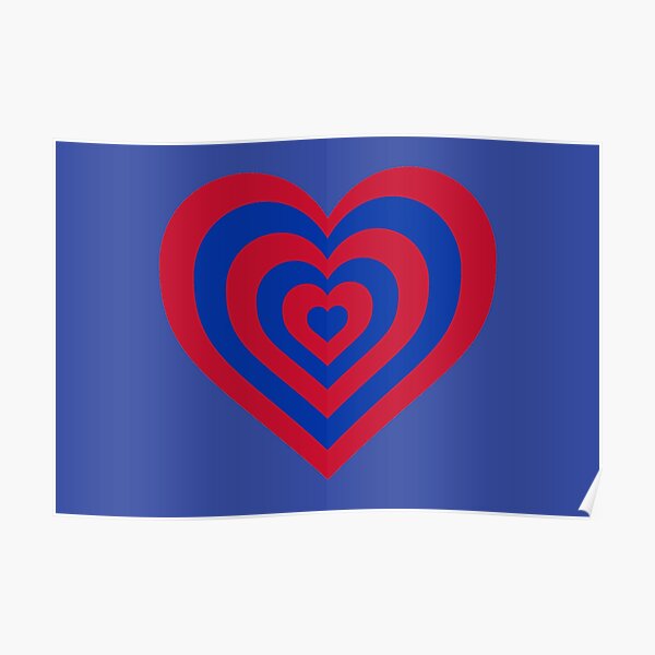 "Red and Blue - Powerpuff Girls Retro Heart" Poster for Sale by ...