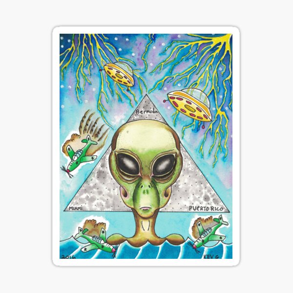"BERMUDA TRIANGLE - Art By Kev G" Sticker for Sale by ArtByKevG | Redbubble