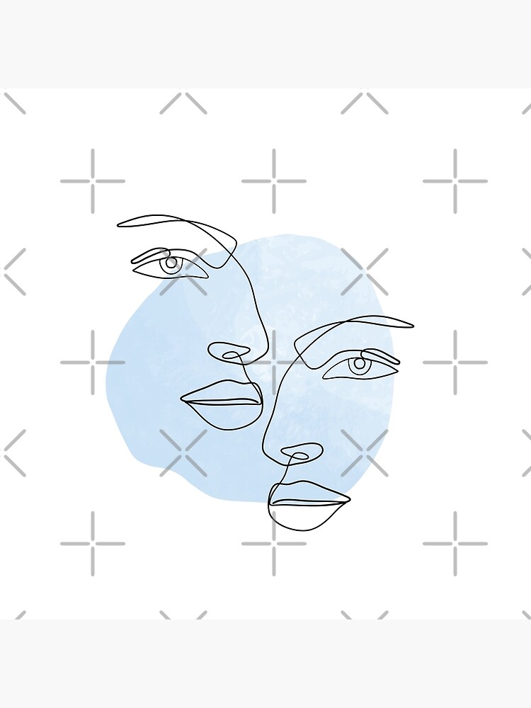 "Blue Aesthetics. Face Doodle. Coffee Stains. Watercolors ...