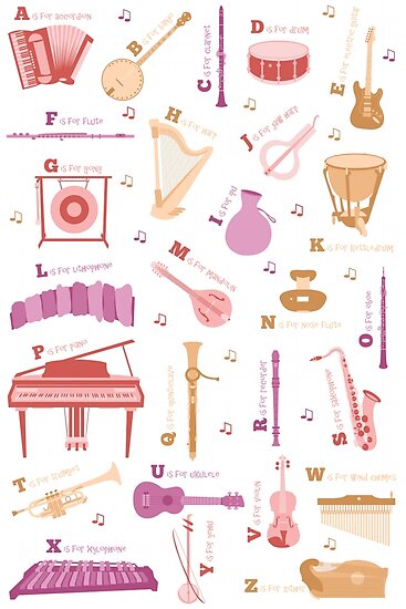 "Musical Instrument Alphabet" Poster by babybigfoot | Redbubble
