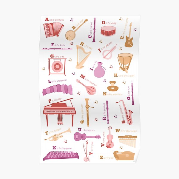 "Musical Instrument Alphabet" Poster by babybigfoot | Redbubble
