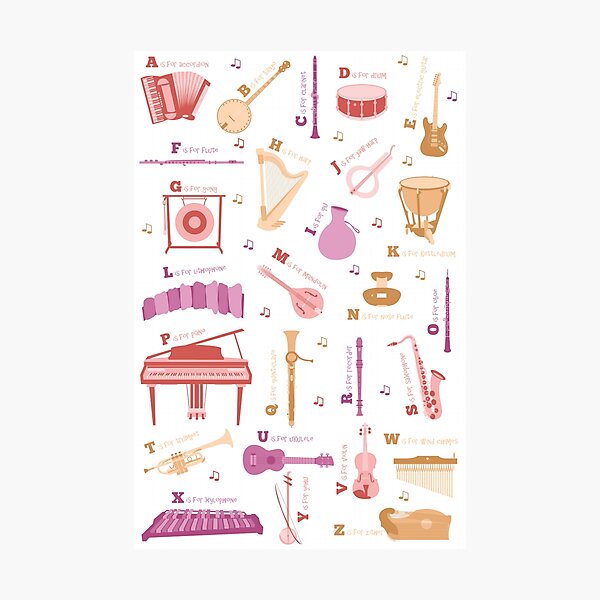 "Musical Instrument Alphabet" Photographic Print for Sale by ...