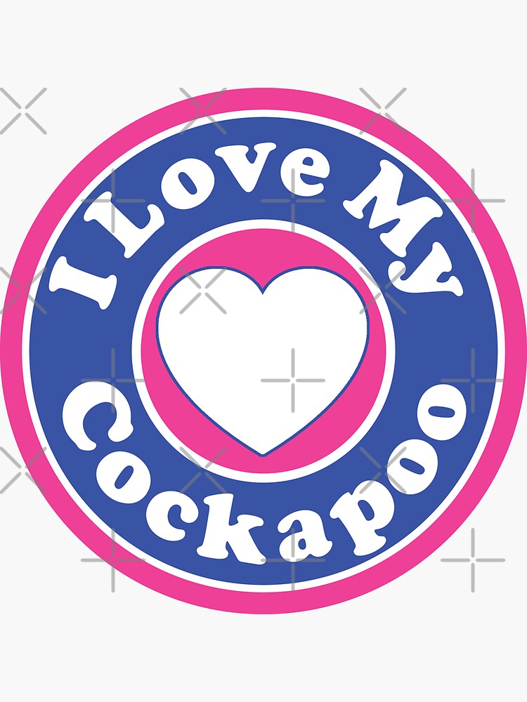 "I LOVE MY COCKAPOO DOG HEART I LOVE MY DOG PET PETS PUPPY STICKER ...