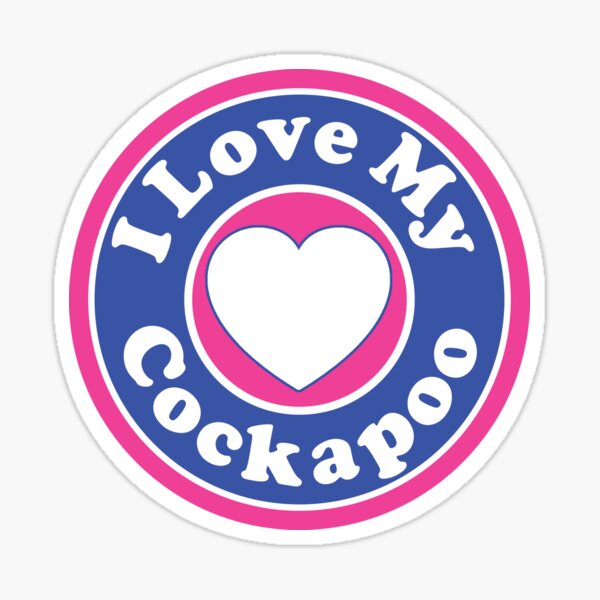 "I LOVE MY COCKAPOO DOG HEART I LOVE MY DOG PET PETS PUPPY STICKER ...