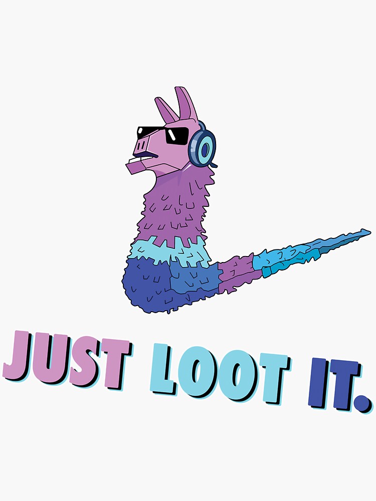 "Funny Gaming Llama Cool Headphones & Sunglasses Just-Loot-It." Sticker ...
