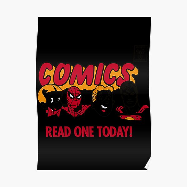 "Comics Read One Today! Spinner Rack Topper Original Characters ...