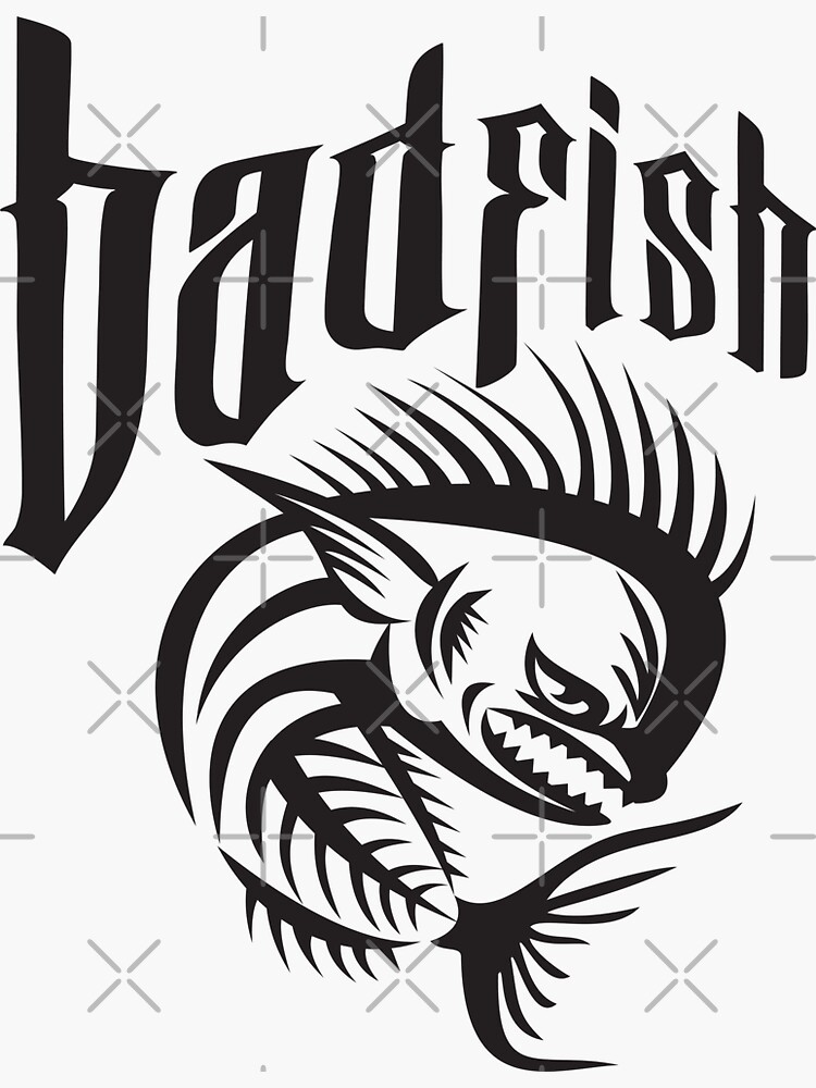 "Dorado Dolphin Fish Angry Skeleton Badfish Retro" Sticker by ...
