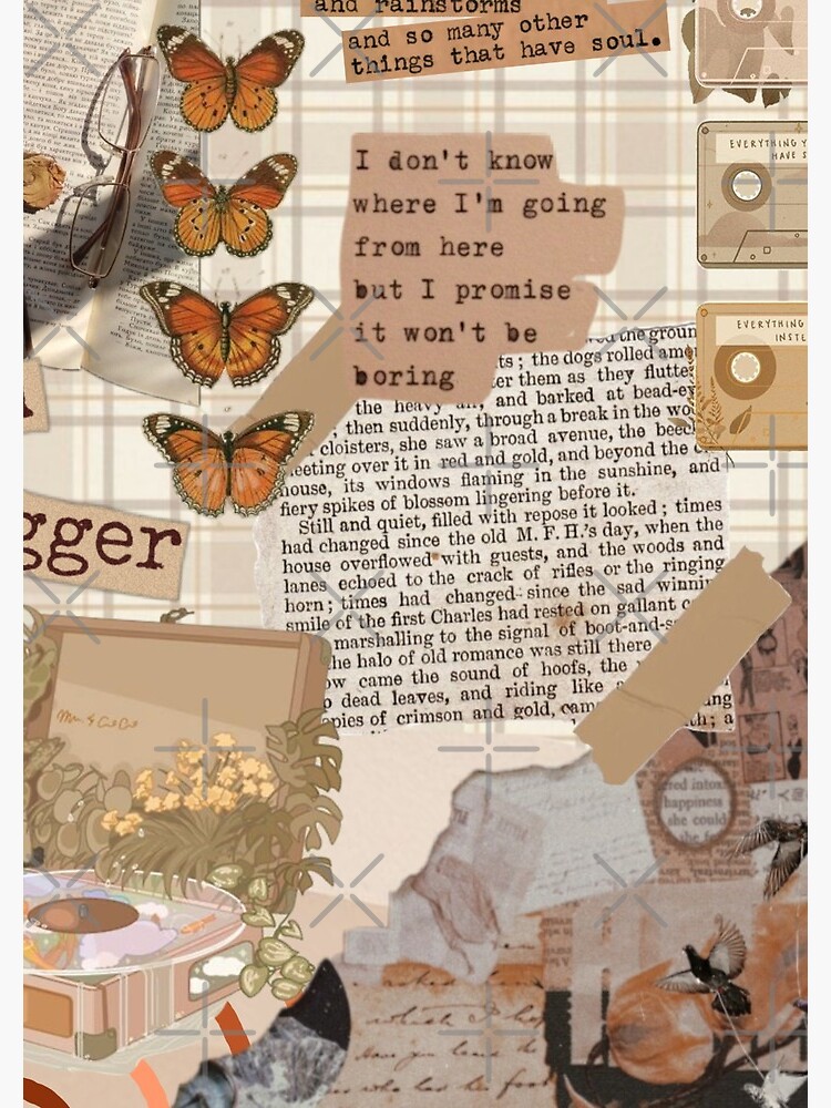 "Brown Aesthetic Collage" Spiral Notebook for Sale by fairylily | Redbubble