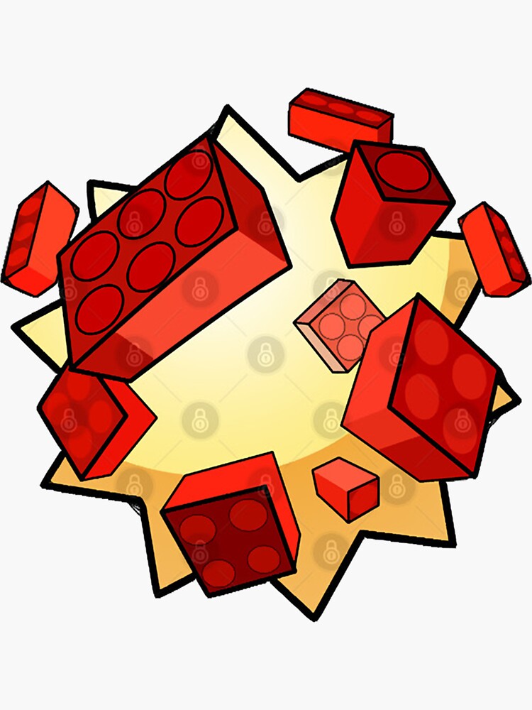 "Exploding Bricks" Sticker for Sale by JordanDawsonk | Redbubble