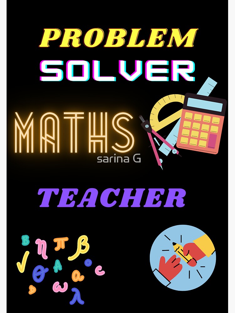 "problem solver math teacher" Sticker for Sale by SarinaGounden | Redbubble