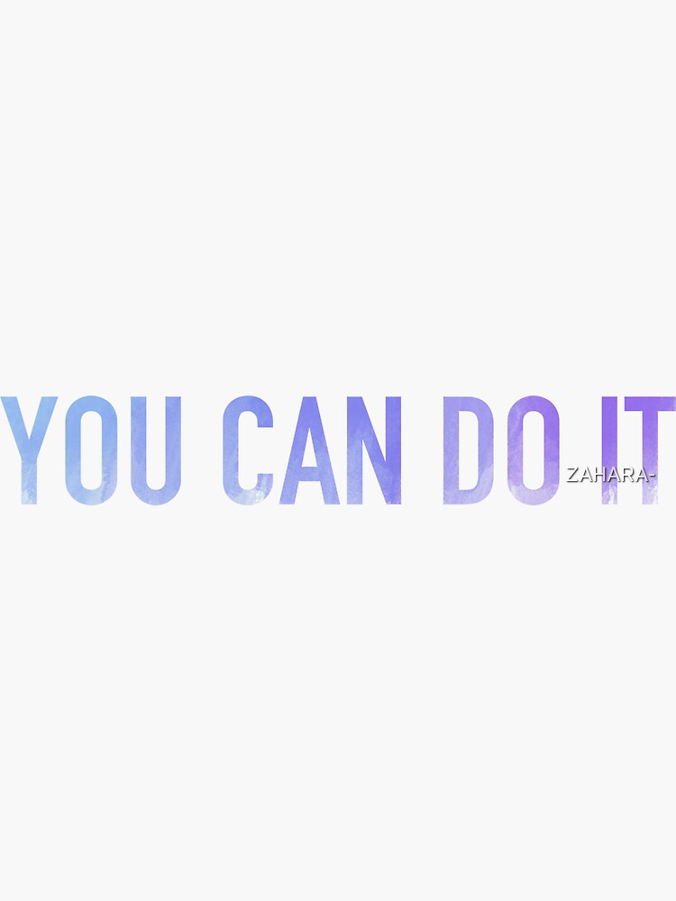 "PURPLE/BLUE WORD/VOCABULARY: YOU CAN DO IT" Sticker by ZAHARA- | Redbubble