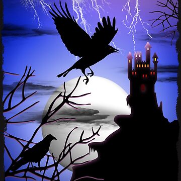 "Raven&s Haunted Castle" Greeting Card for Sale by jhalfacrelange ...