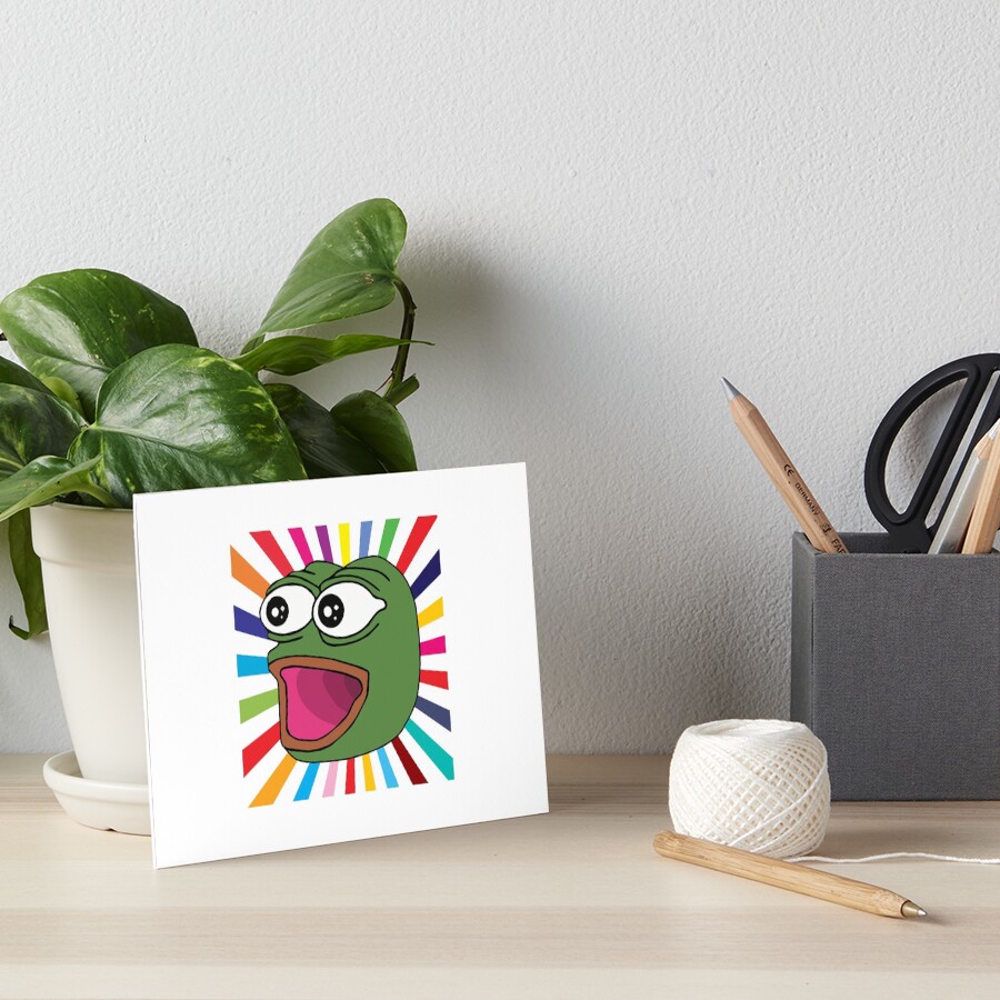 "Pepe The Frog Meme - Poggers - emoticon emote pog funny rainbow" Art ...