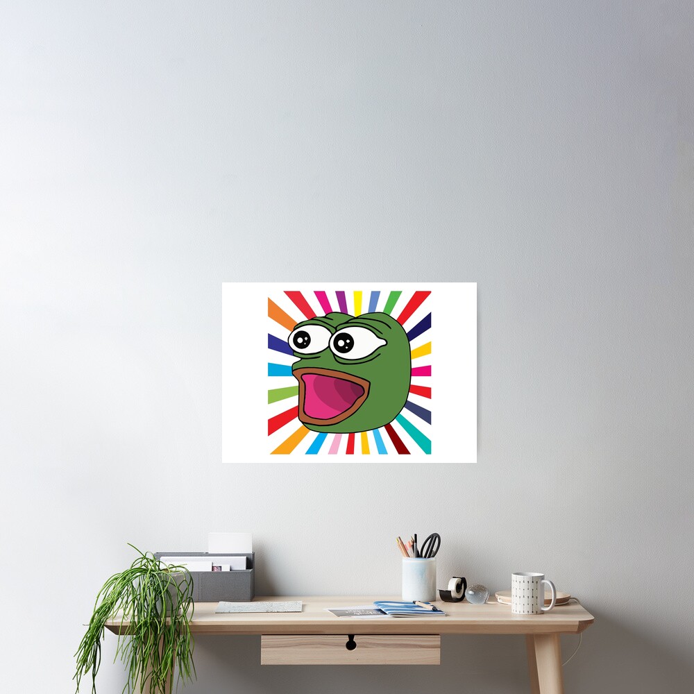 Póster «Pepe The Frog Meme - Poggers - emoticon emote pog funny rainbow ...