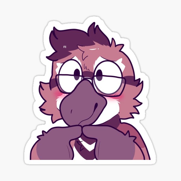 "uuuh.... hi" Sticker for Sale by Spookyfoxinc | Redbubble