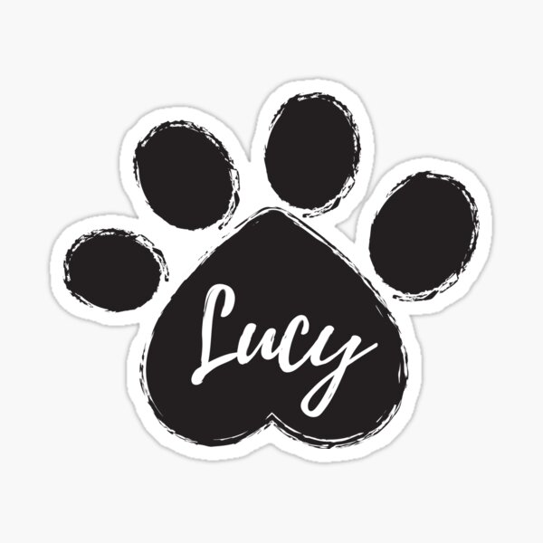 "Lucy Dog Pet Name In Paw | Cute Animal Paws" Sticker for Sale by ...