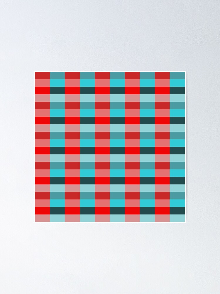 "red and blue checkered background design" Poster by Raiwanshop | Redbubble