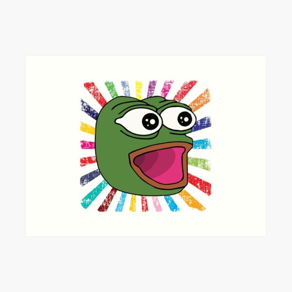 "Pepe The Frog Meme - Poggers - emoticon emote pog funny rainbow ...