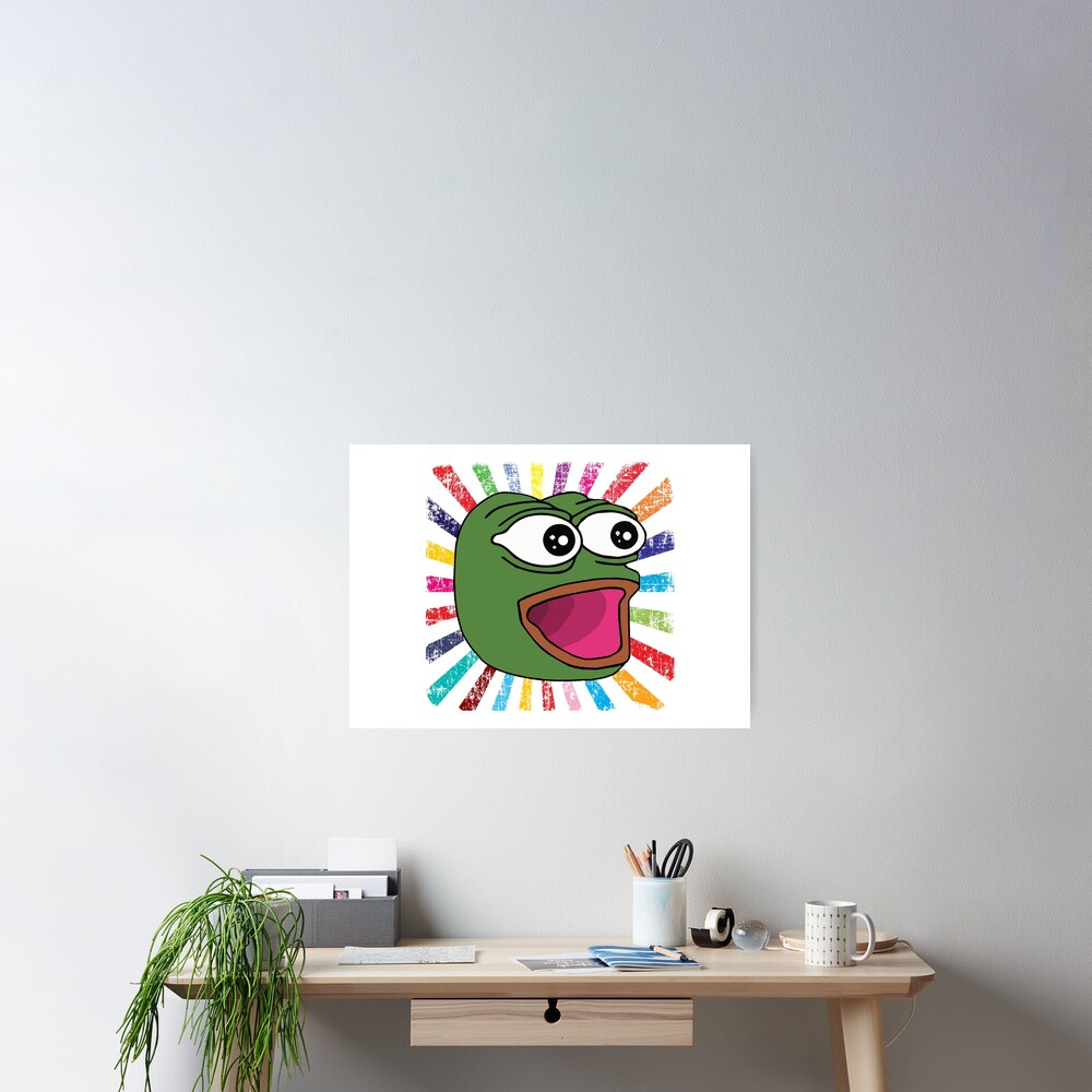 Póster «Pepe The Frog Meme - Poggers - emoticon emote pog funny rainbow ...