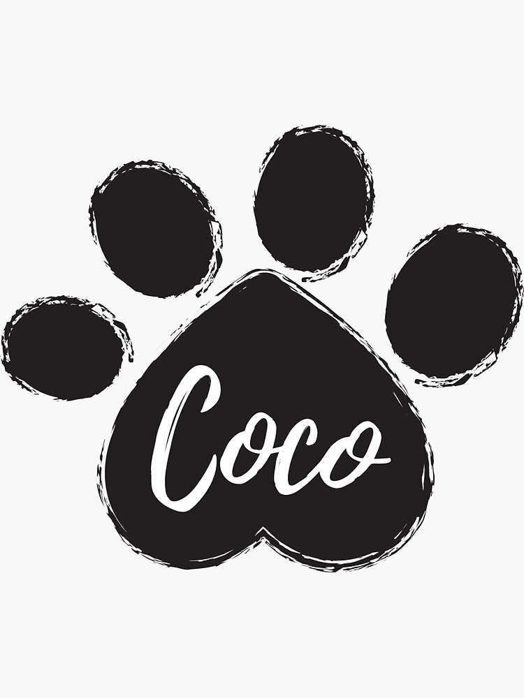 "Coco Dog Pet Name In Paw | Cute Animal Paws" Sticker for Sale by ...