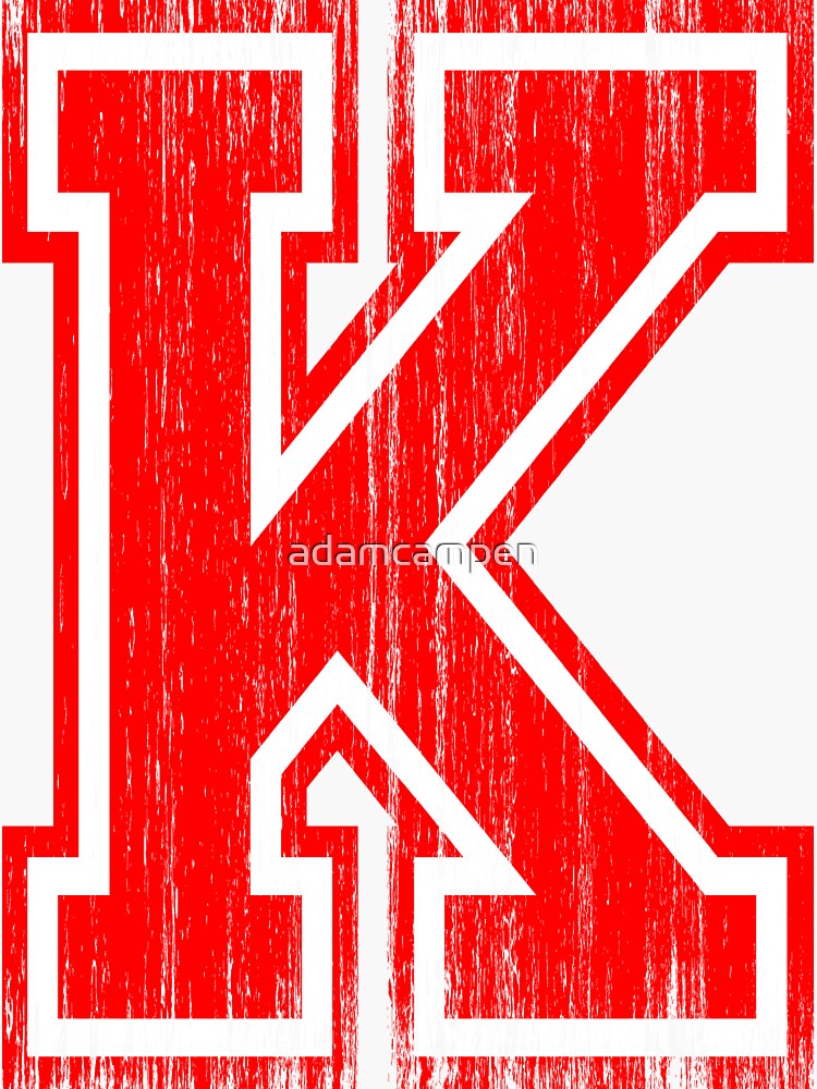 "Big Red Letter K" Sticker by adamcampen | Redbubble
