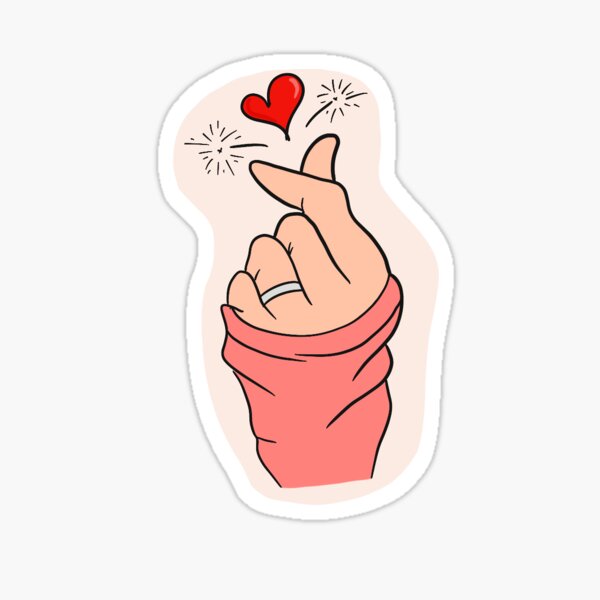 Pegatina for Sale con la obra «Corazón coreano» de meggiedesigncz ...