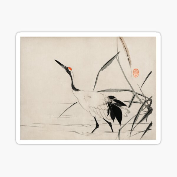 "A Japanese Crane" Sticker for Sale by Heyitsleo | Redbubble