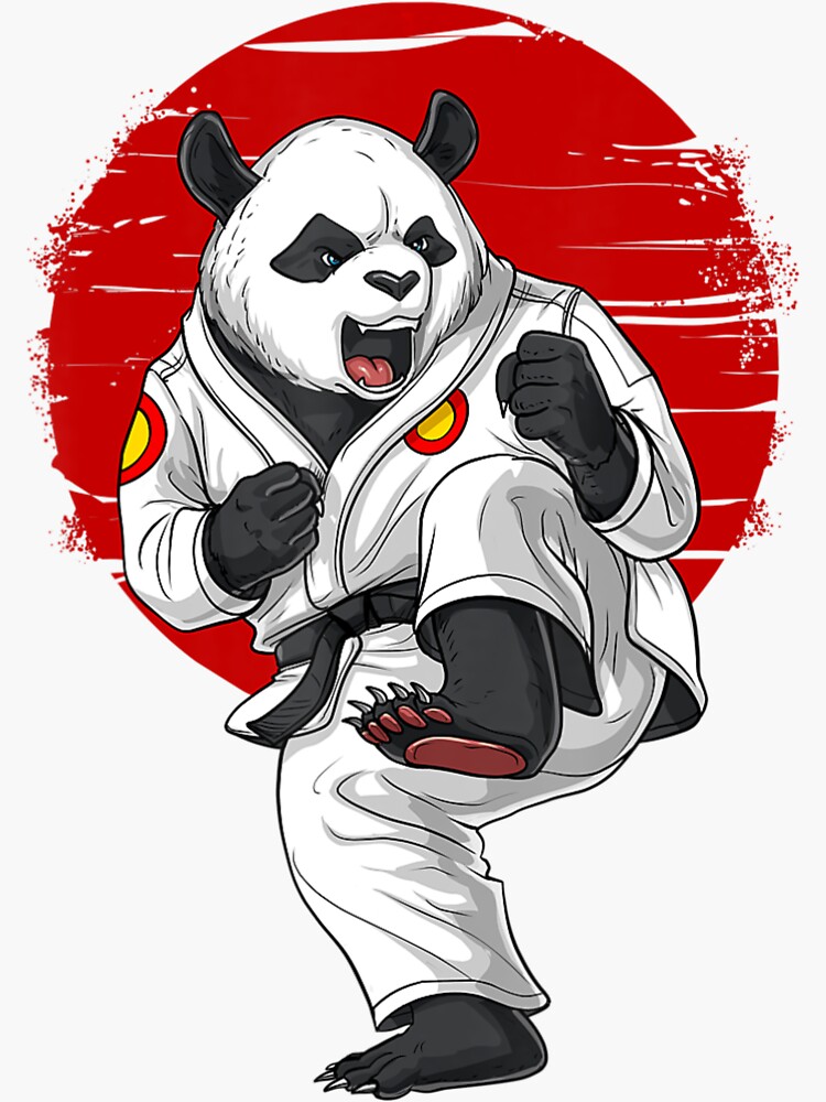 "Panda Bear Karate Kickboxing Kung Fu Taekwondo Martial Arts" Sticker ...