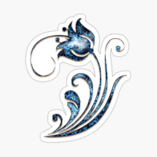 "Blue and Silver Tulip Ornamental Flower" Sticker for Sale by ...