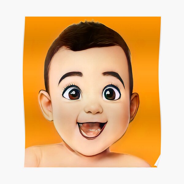 "cute face baby cartoon" Poster for Sale by henhen2 | Redbubble
