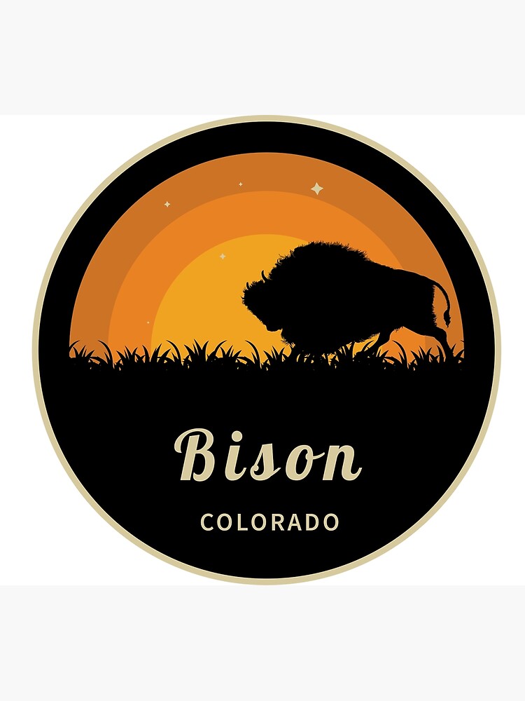 "American Bison At Colorado On Meadow And Sunset Background ...