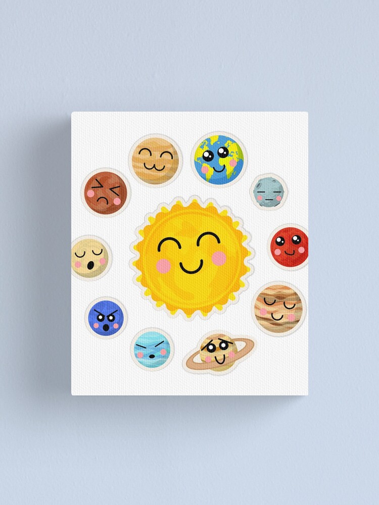 "Planets in Smiley Face Art Space Solar System" Canvas Print by ...