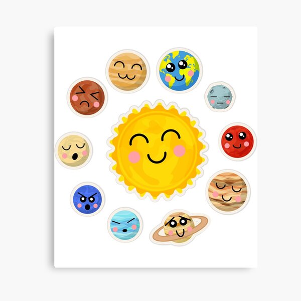 "Planets in Smiley Face Art Space Solar System" Canvas Print by ...