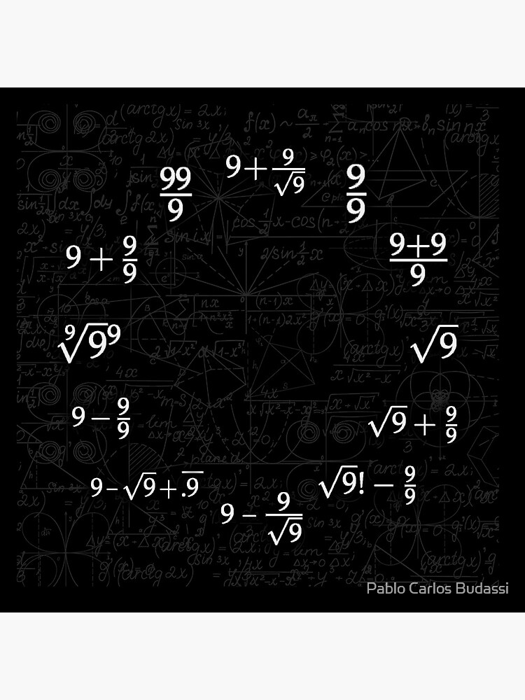 "The Nines Math Wall Clock Number 9 Equation Formulas" Clock for Sale ...