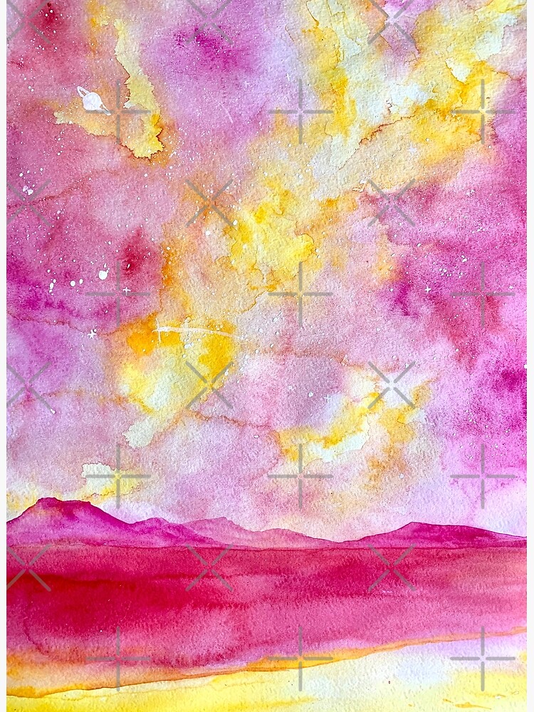 "Pink and yellow galaxy art" Poster by DaryaGeft | Redbubble