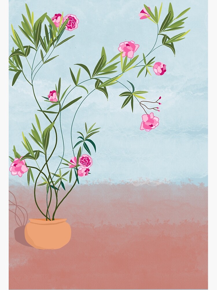 "Oleander tree in the garden | Digital illustration" Poster by kl-art ...
