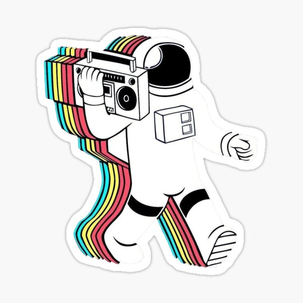 "Funky Astronaut" Sticker for Sale by ozoli99 | Redbubble