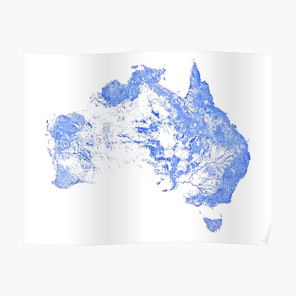 "Every mapped stream and river in Australia!" Poster for Sale by ...