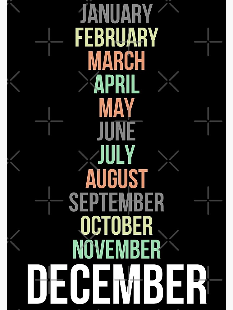 Lámina fotográfica «Nombres de los meses del calendario Diciembre» de ...