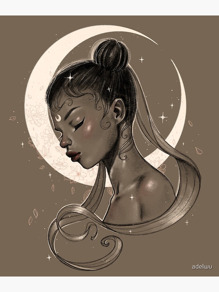 "Celestial Space Buns Girl, Sailor Moon Inspired Illustration ...