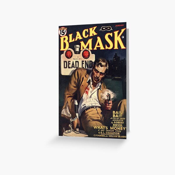 "CLASSIC BLACK MASK MAGAZINE COVER ART!" Greeting Card by ...