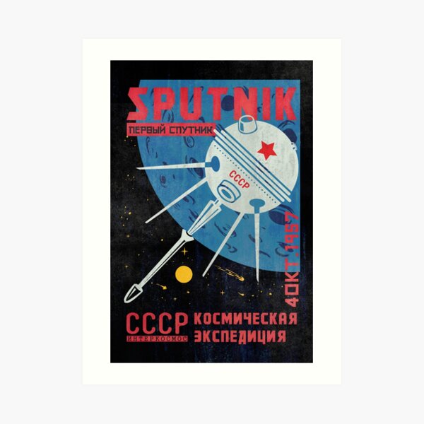 "CCCP Sputnik First Satellite Retro Poster" Art Print for Sale by CCCP ...